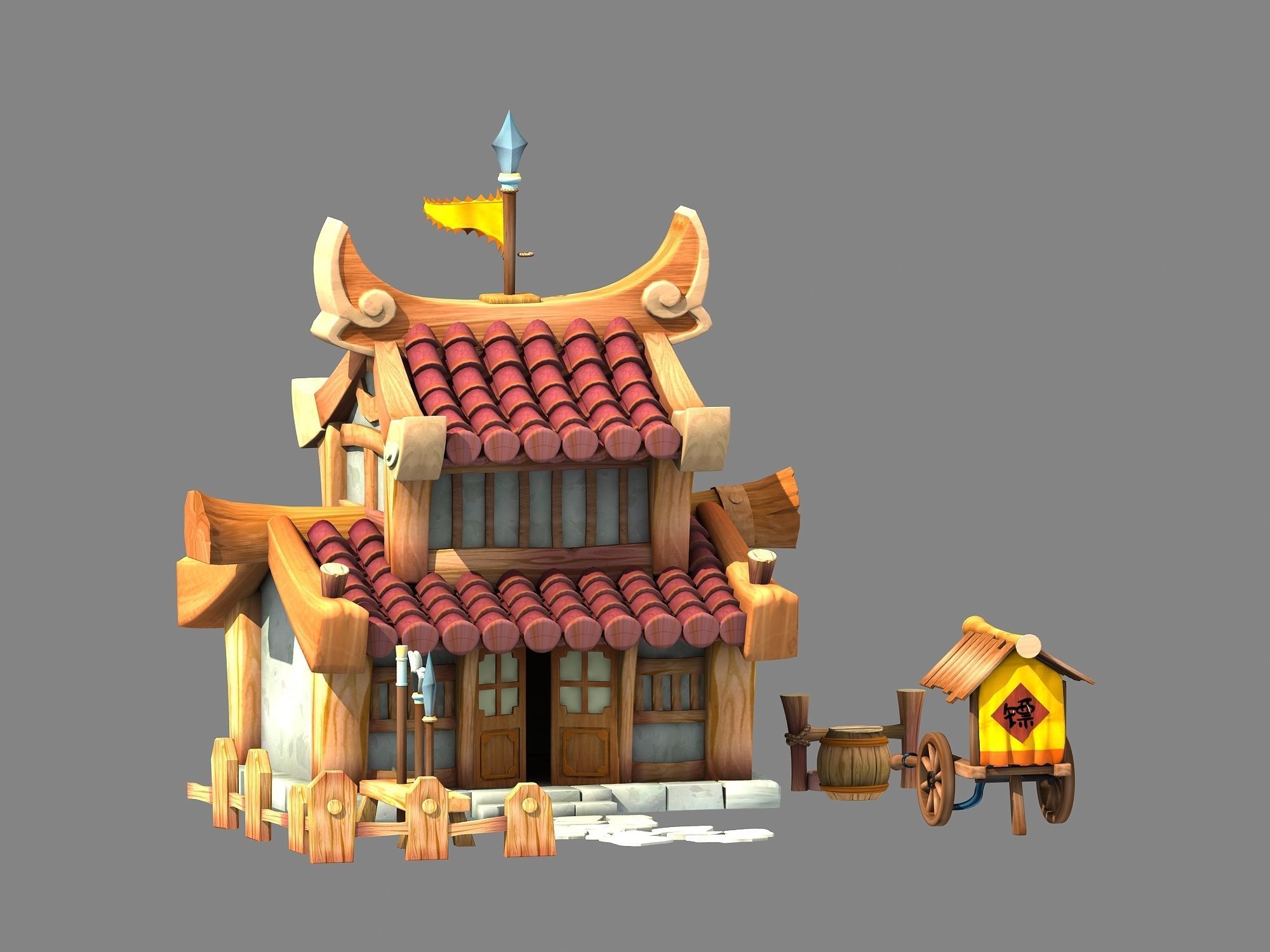 Cartoon architecture Cartoon Town 3D model | CGTrader