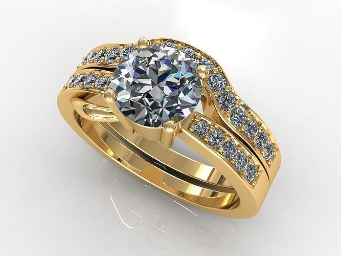 Cute-Couple Wedding Ring 3D model 3D printable | CGTrader