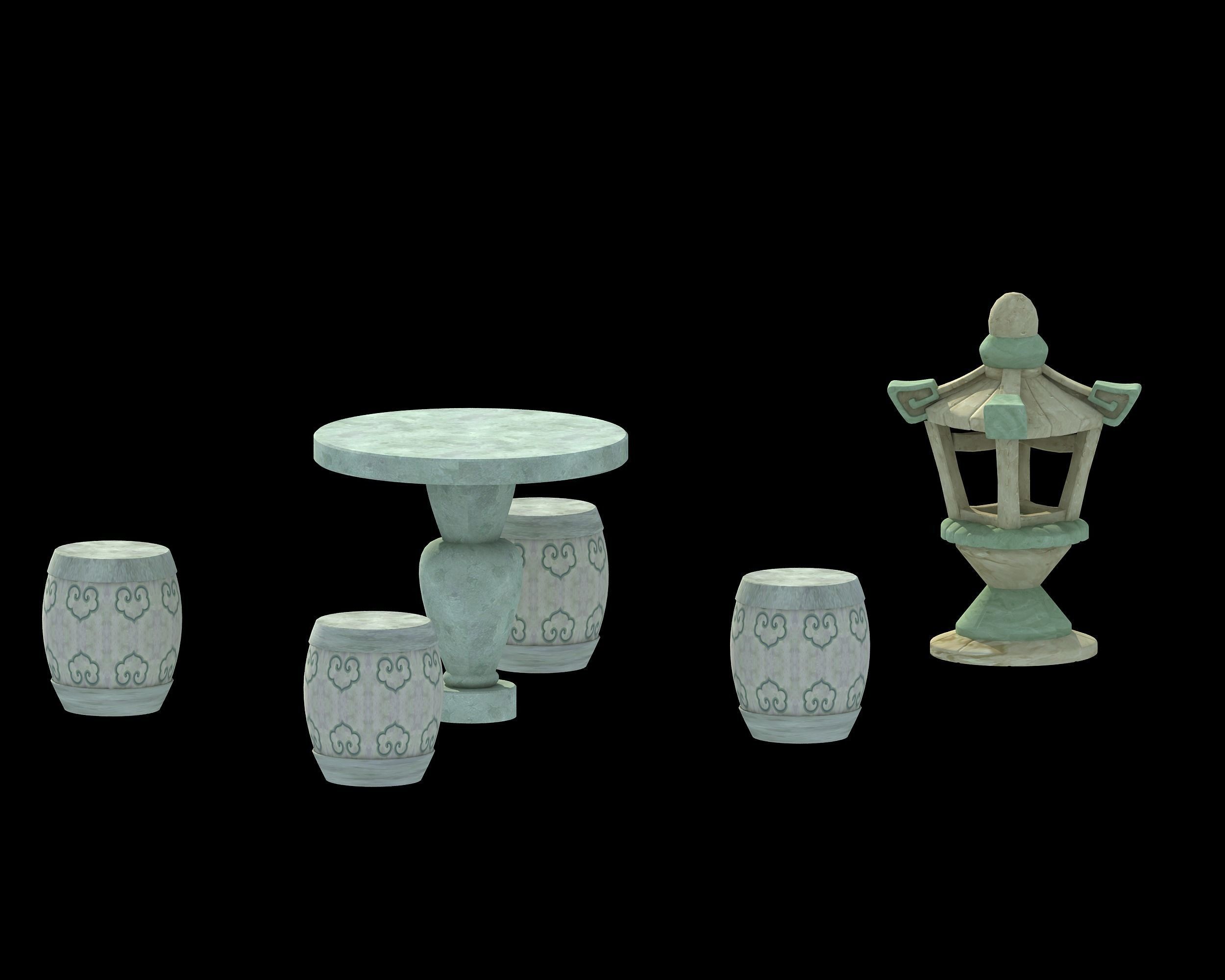 Cartoon architecture Cartoon Courtyard 3D model | CGTrader