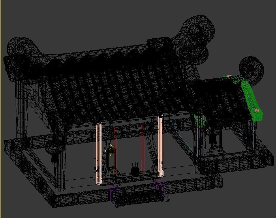 Cartoon architecture Cartoon Courtyard 3D model | CGTrader