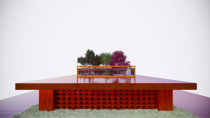 AQUARIUM WITH DESIGNER TABLE 3D model | CGTrader