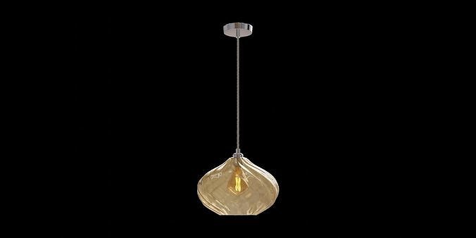 Champagne Gold Freya Shade Ceiling Lights 3D model | CGTrader