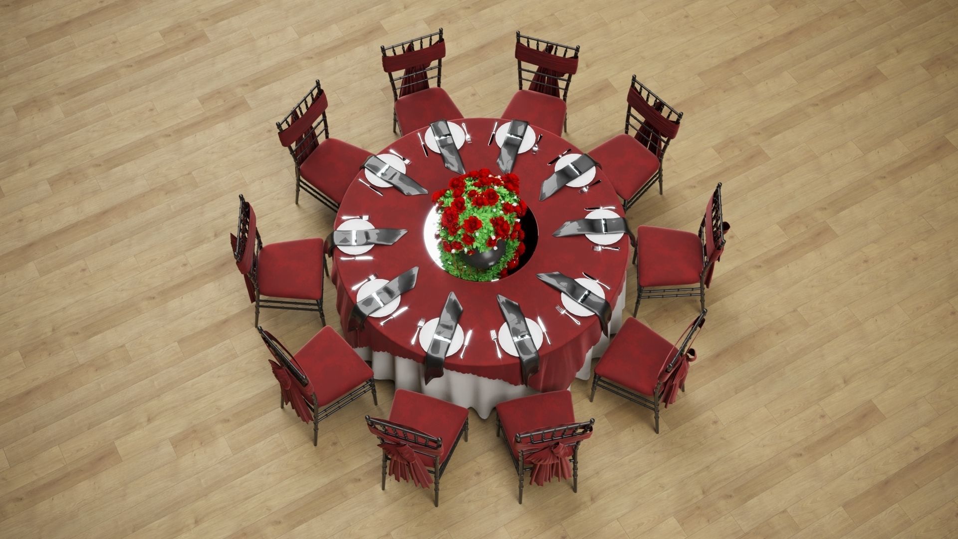 Wedding Dinner Table 3D model | CGTrader