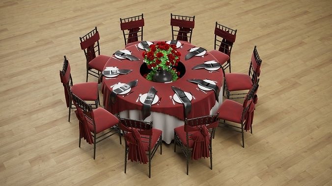 Wedding Dinner Table 3D model | CGTrader