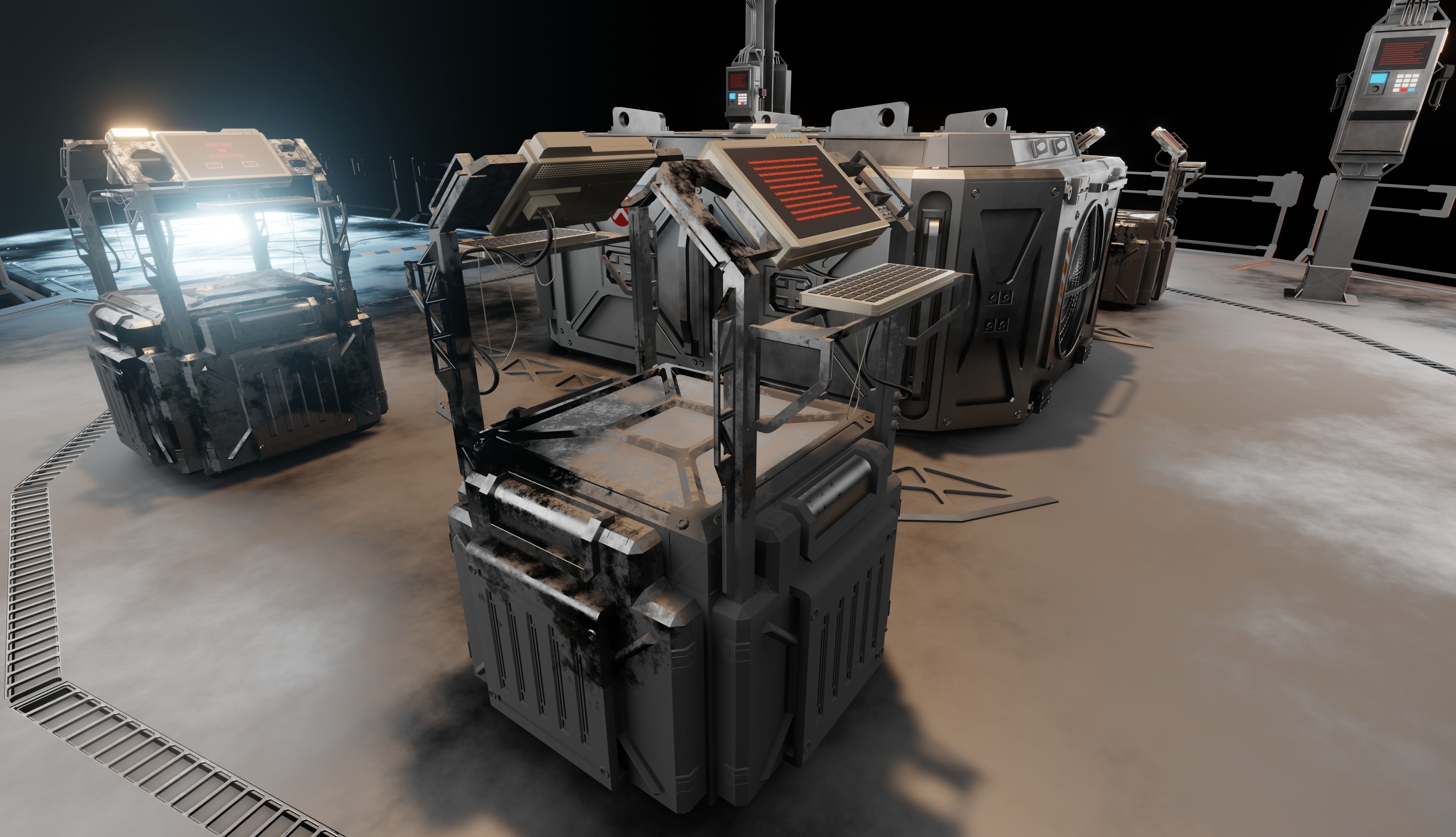 Computer control center 3D model 3D model | CGTrader