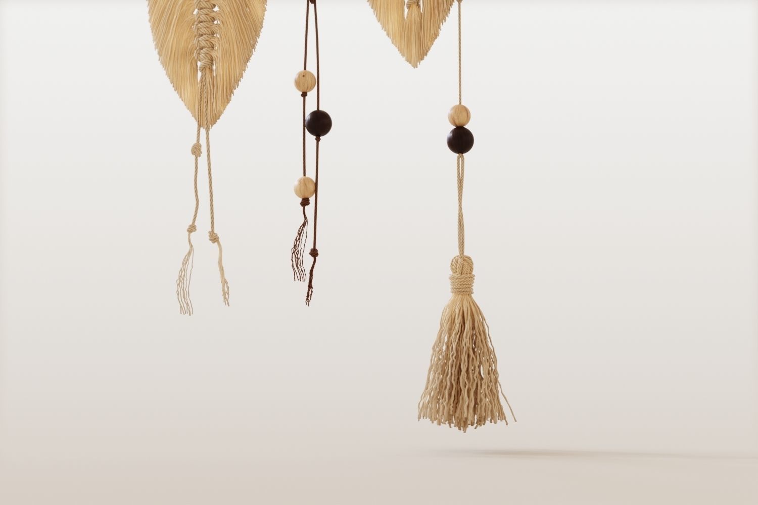 Macrame leaves on branch 3D model | CGTrader