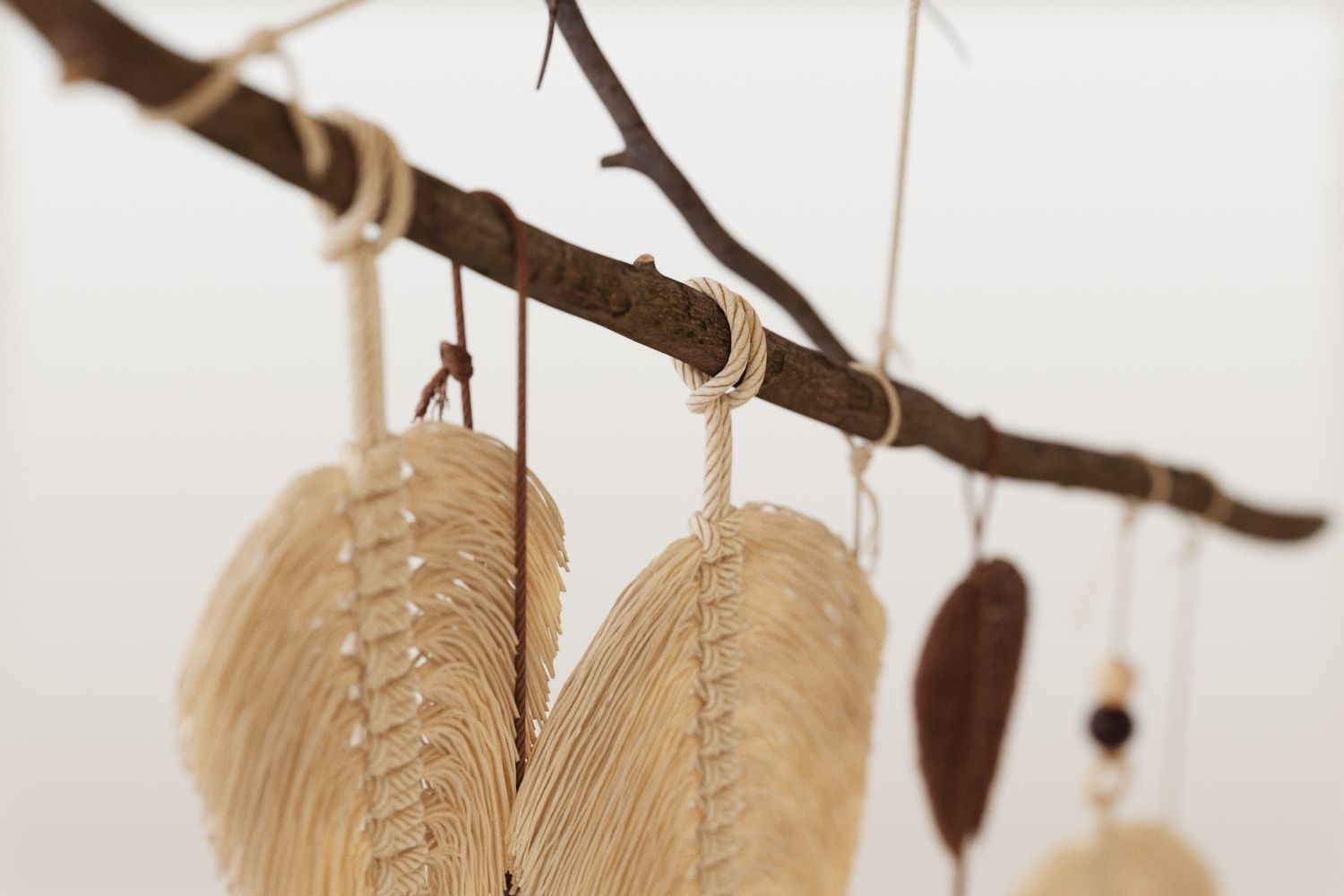 Macrame leaves on branch 3D model | CGTrader