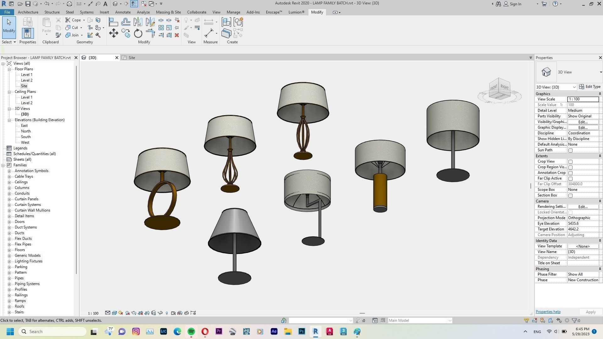 Lamp - Case - Hanging - Chandelier - Revit Family Interior 3D model ...