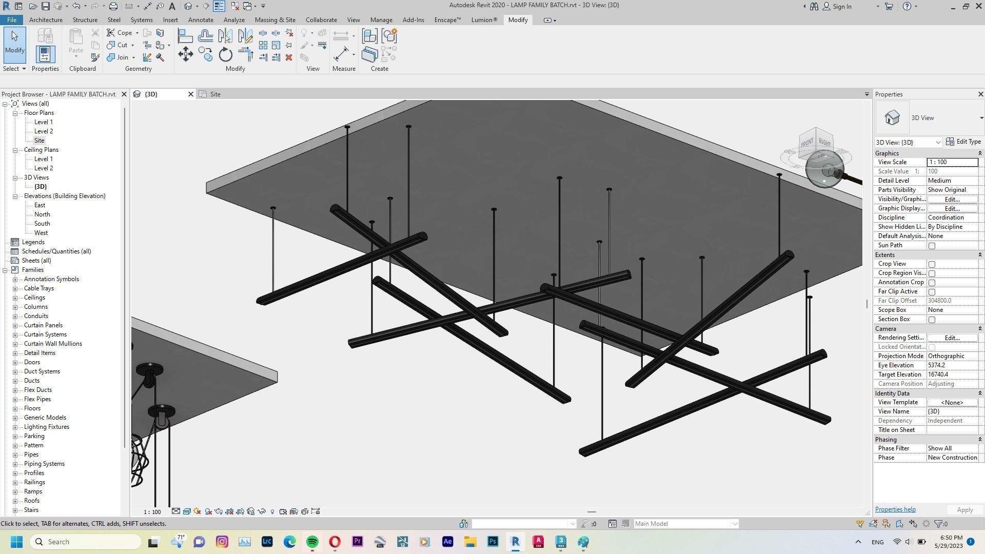 Lamp - Case - Hanging - Chandelier - Revit Family Interior 3D model ...