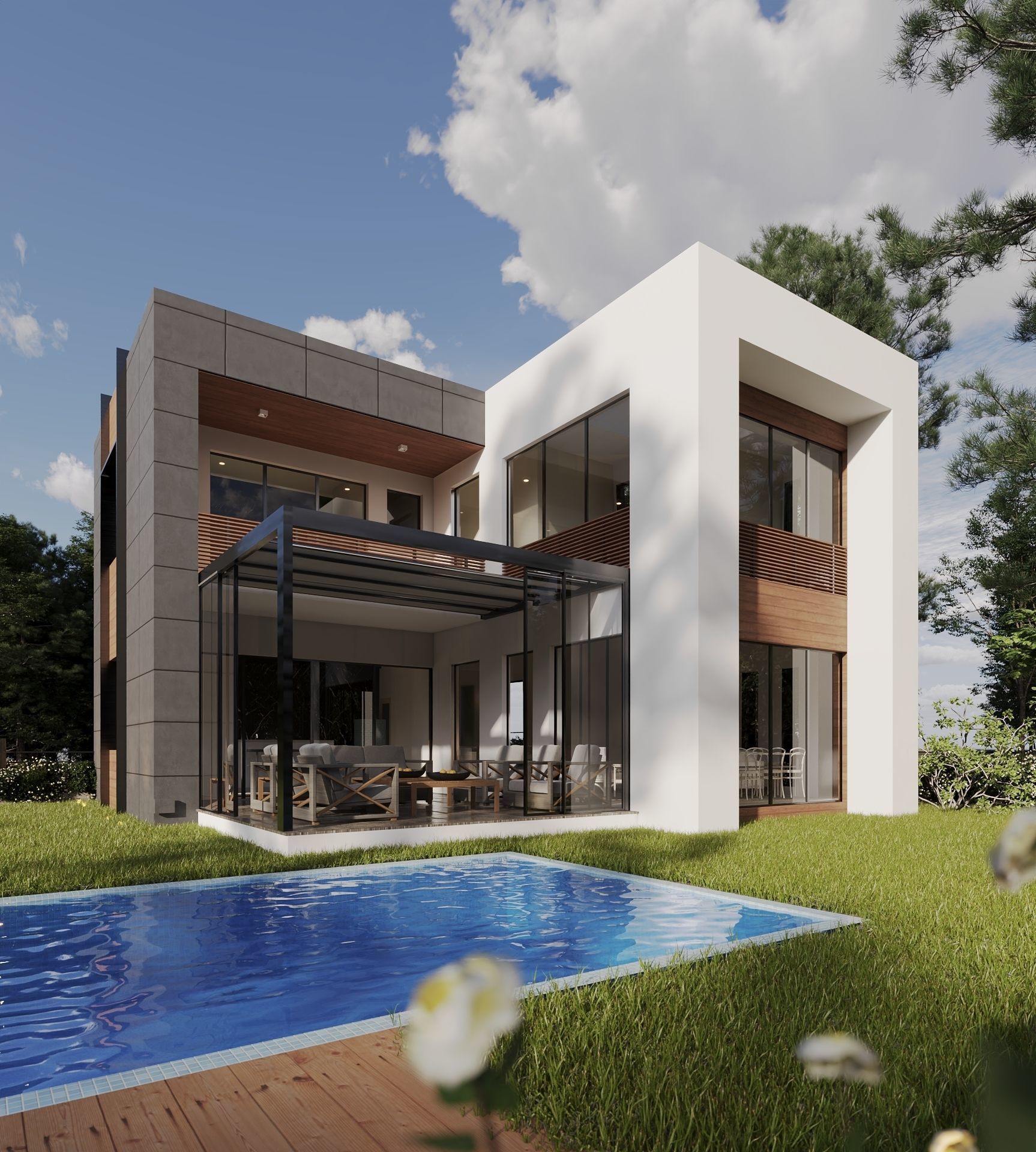 Small Villa - Modern 3D model rigged | CGTrader