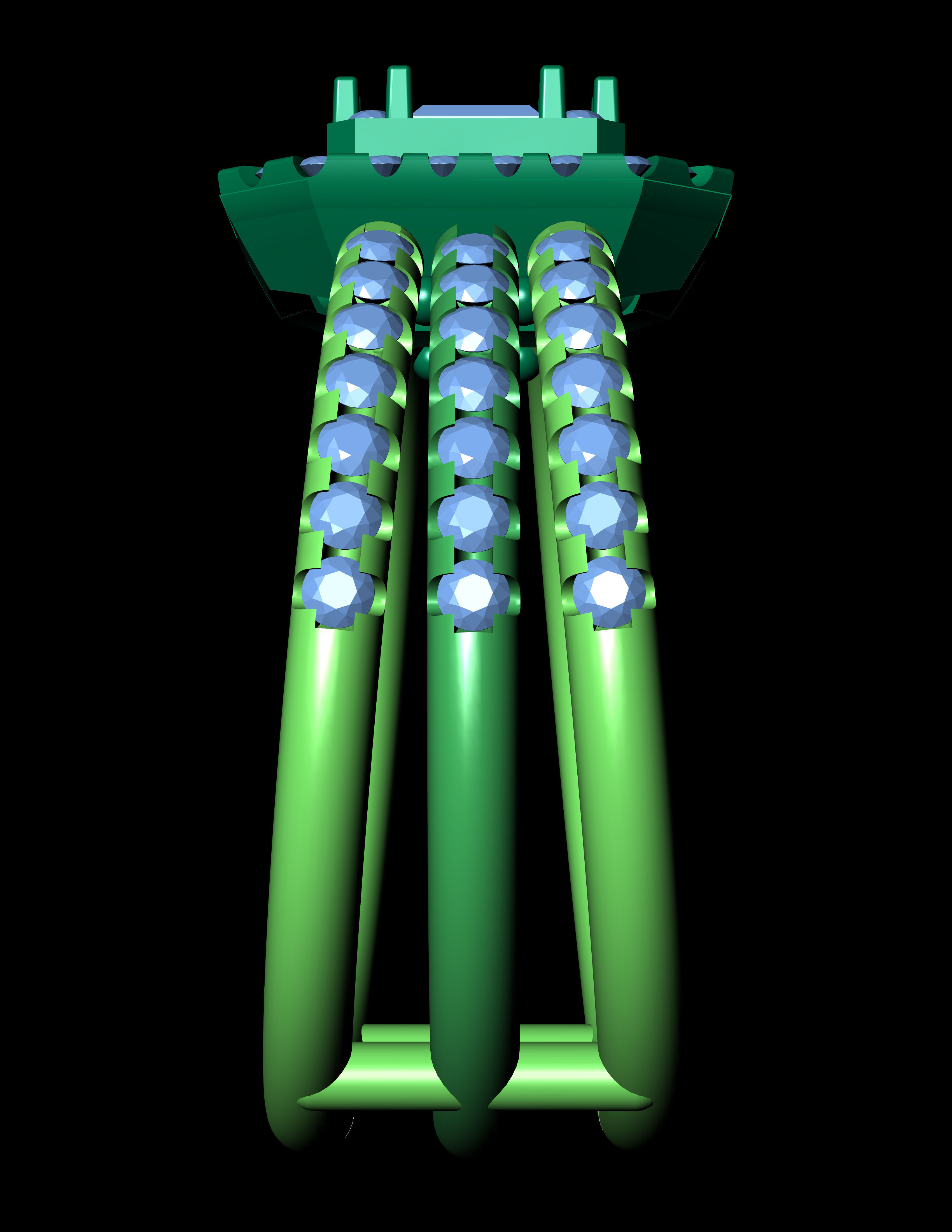 Rose Gold Women Diamond Ring 3D print model 3D model 3D printable ...