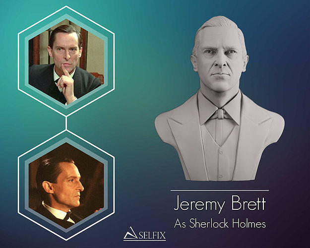 Jeremy Brett as Sherlock Holmes sculpture 3D model 3D printable | CGTrader
