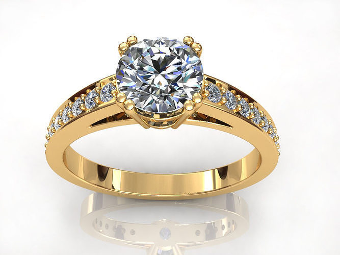 Six Prong Wedding Ring 3D model 3D printable | CGTrader