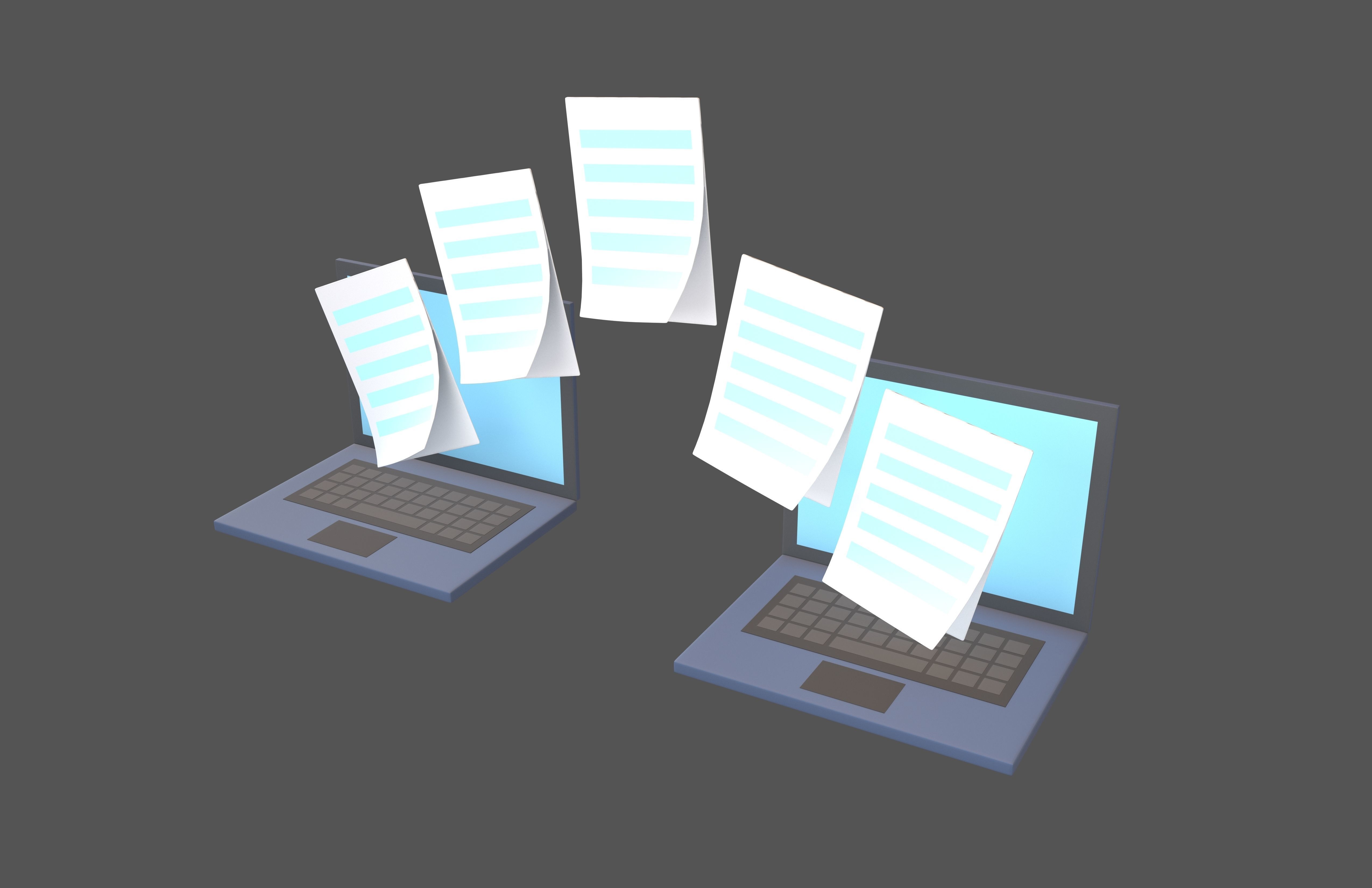 3D model Files Transfer Icon v1 007 VR / AR / low-poly | CGTrader