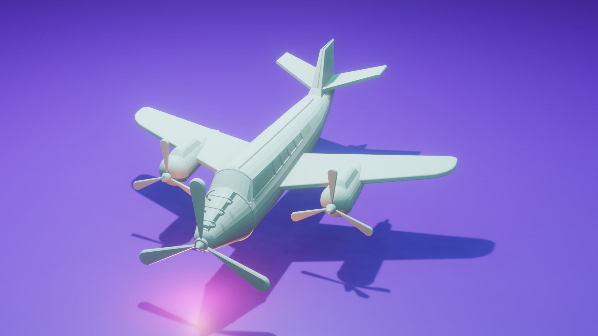 3D model Three propeller plane VR / AR / low-poly | CGTrader