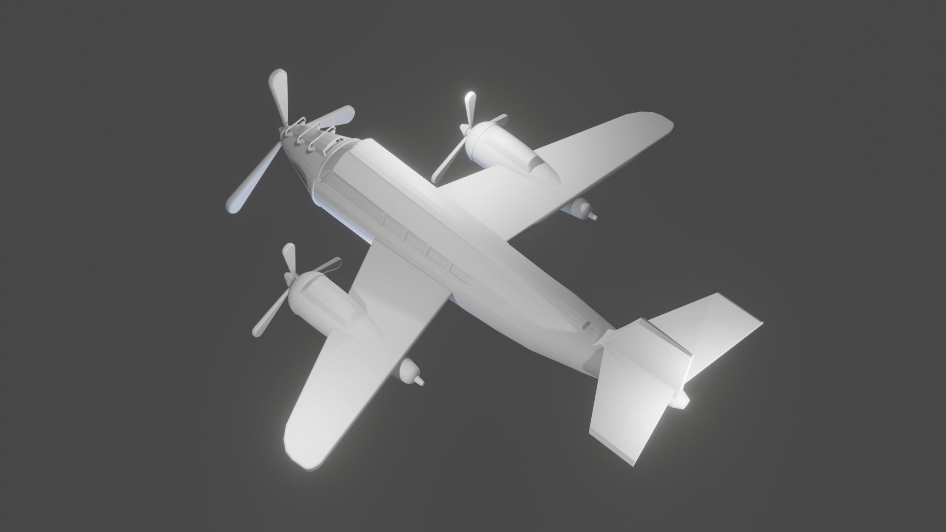 3D model Three propeller plane VR / AR / low-poly | CGTrader