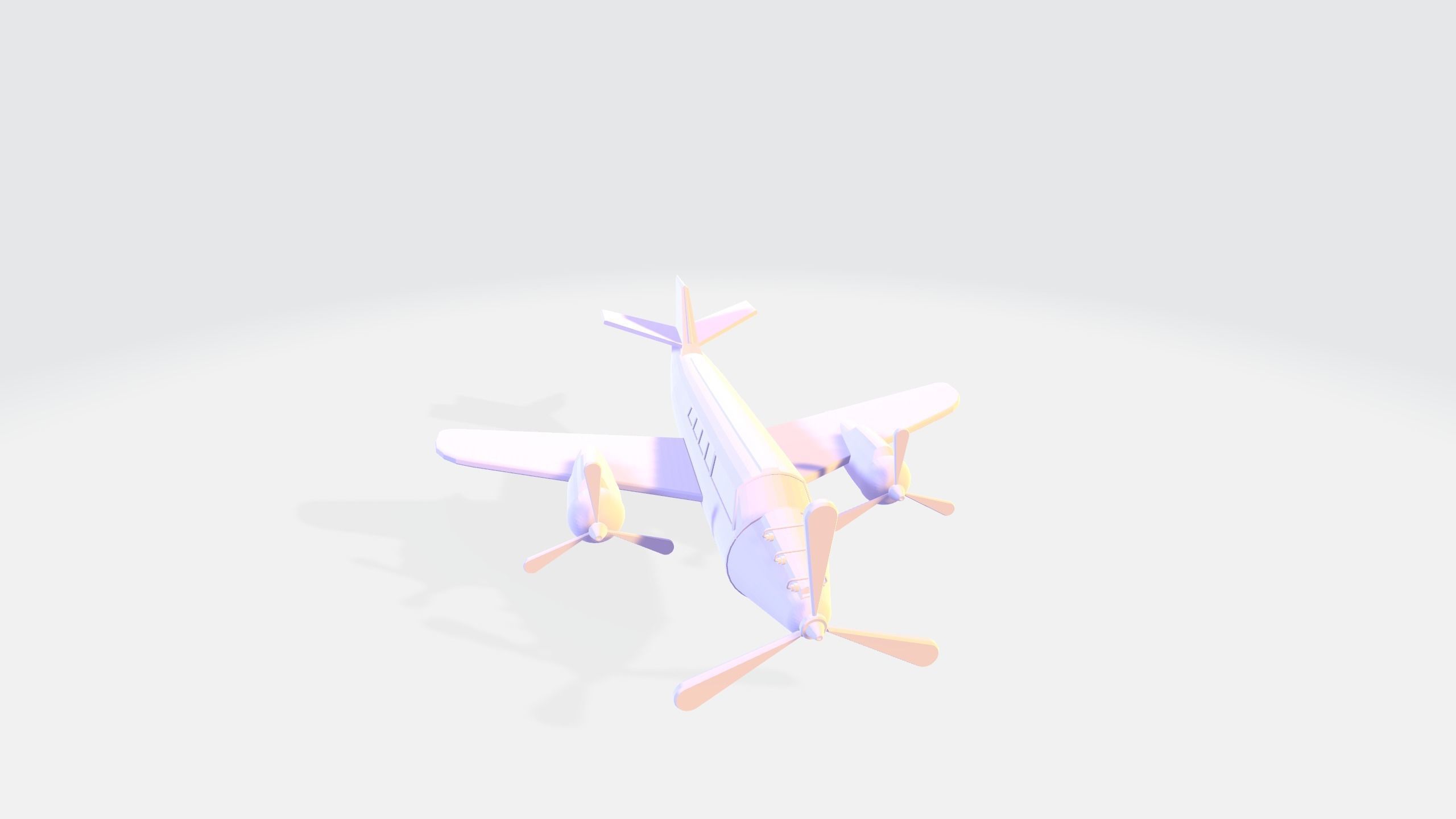 3D model Three propeller plane VR / AR / low-poly | CGTrader