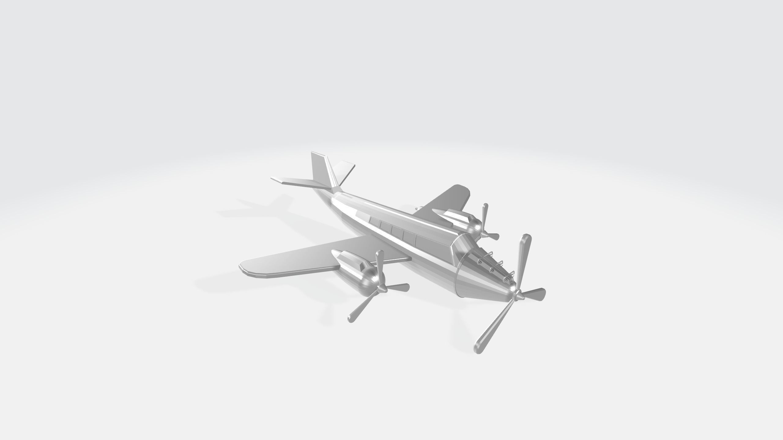 3D model Three propeller plane VR / AR / low-poly | CGTrader