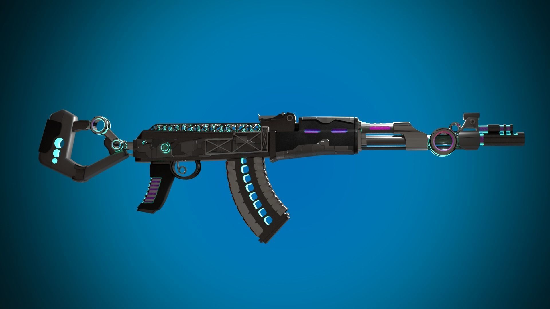 3D model Sci-fi Classic AK rifles 3D models pack VR / AR / low-poly ...