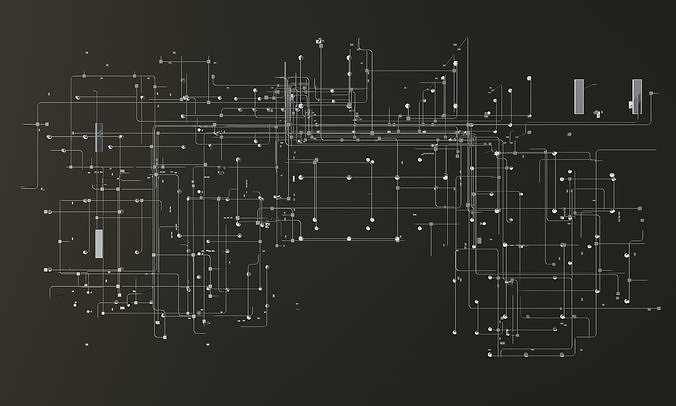 Electrical piping in building 3D model | CGTrader