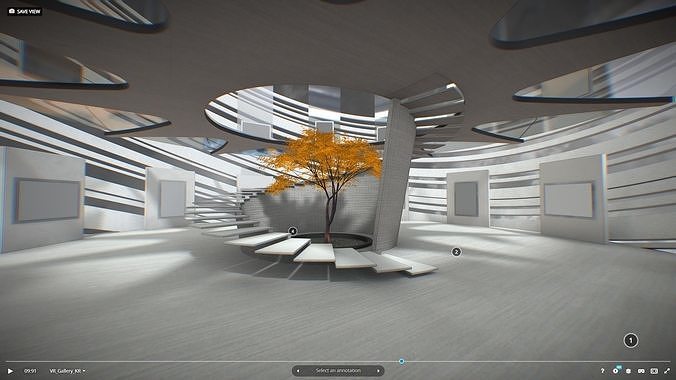 VR Gallery Mind Storm 3D model animated | CGTrader