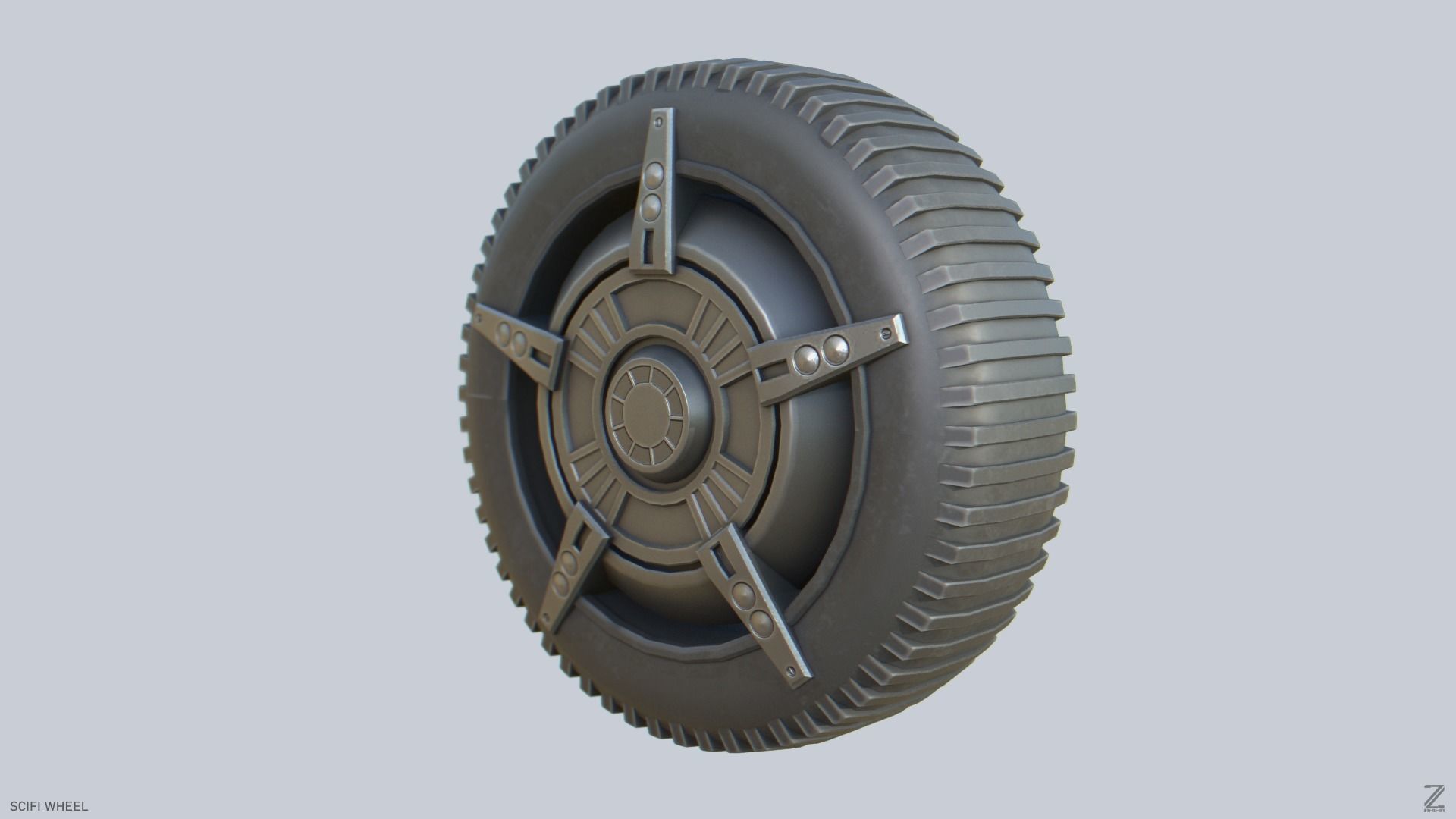 3D model Scifi wheel VR / AR / low-poly | CGTrader