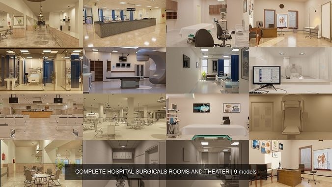 COMPLETE HOSPITAL SURGICALS ROOMS AND THEATER 3D Model Collection ...