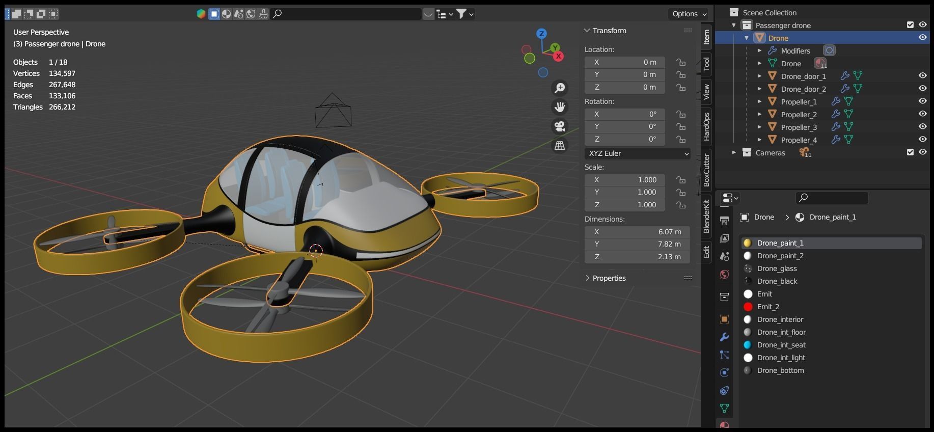 Passenger drone concept 8 3D model | CGTrader