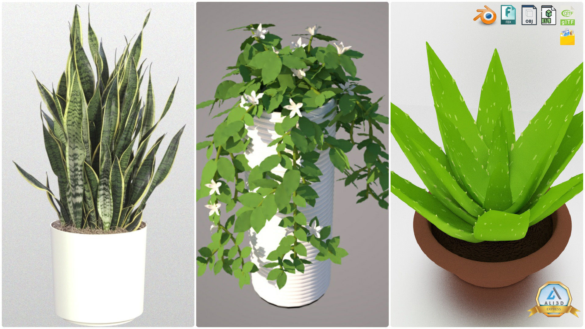 3D model Stylized Low-poly Indoor 20 Plants VR / AR / low-poly | CGTrader