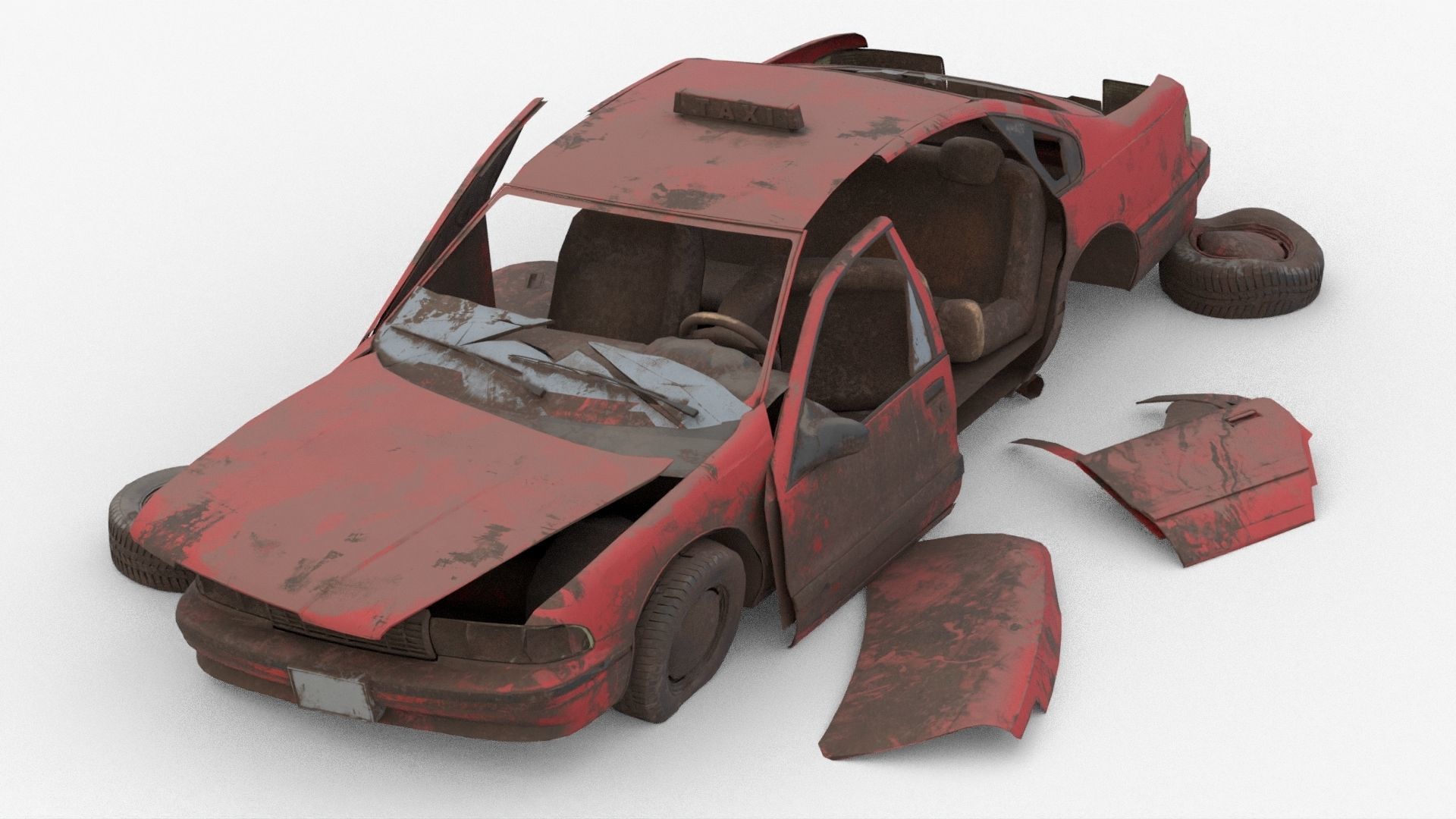 3D model 8k abandoned cars destroyed vehicles VR / AR / low-poly | CGTrader