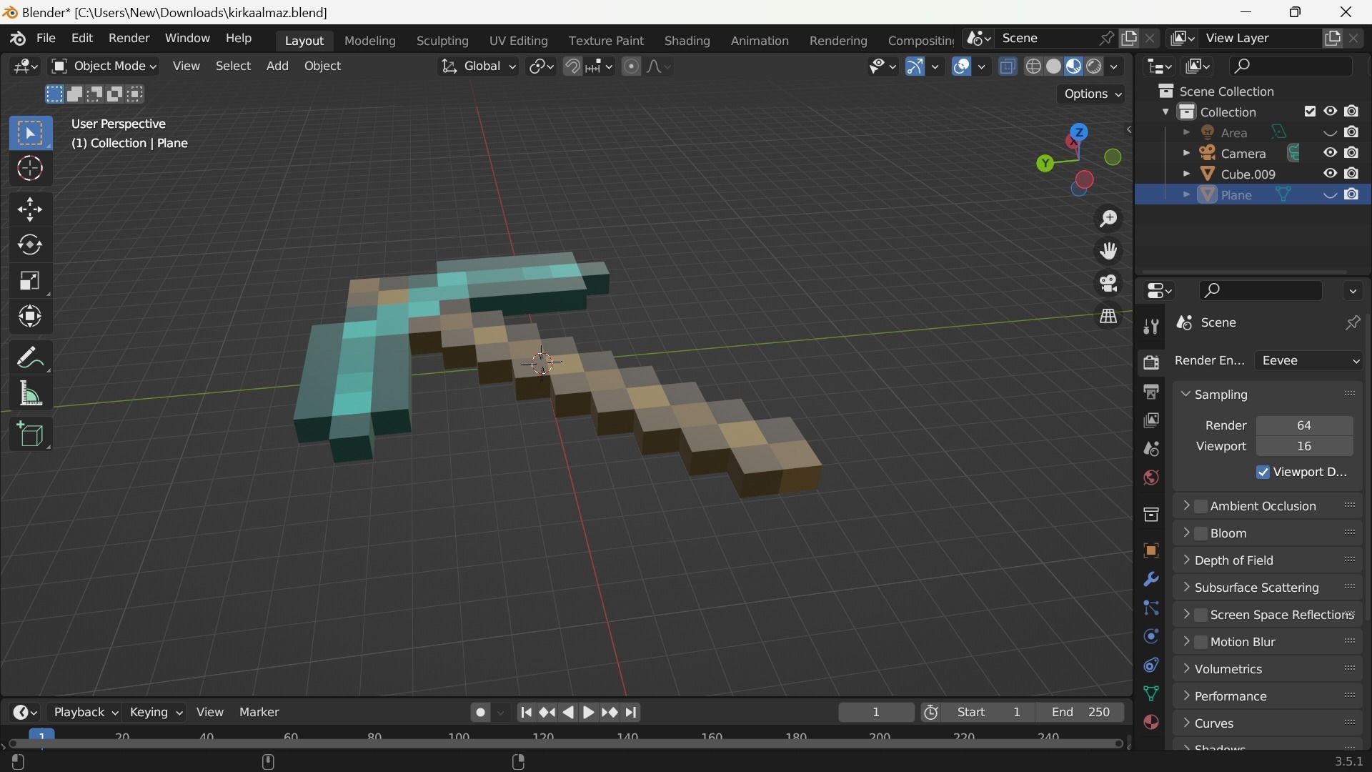 pickaxe minecraft free VR / AR / low-poly 3D model | CGTrader