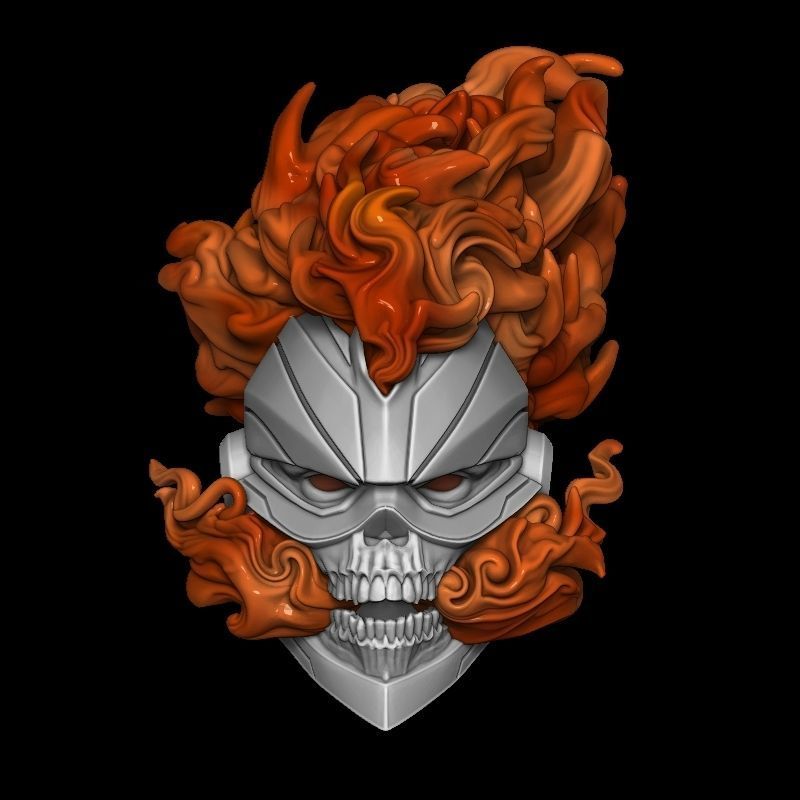 GHOST RIDER HEAD WITH DETACHABLE FLAME 3D model | CGTrader