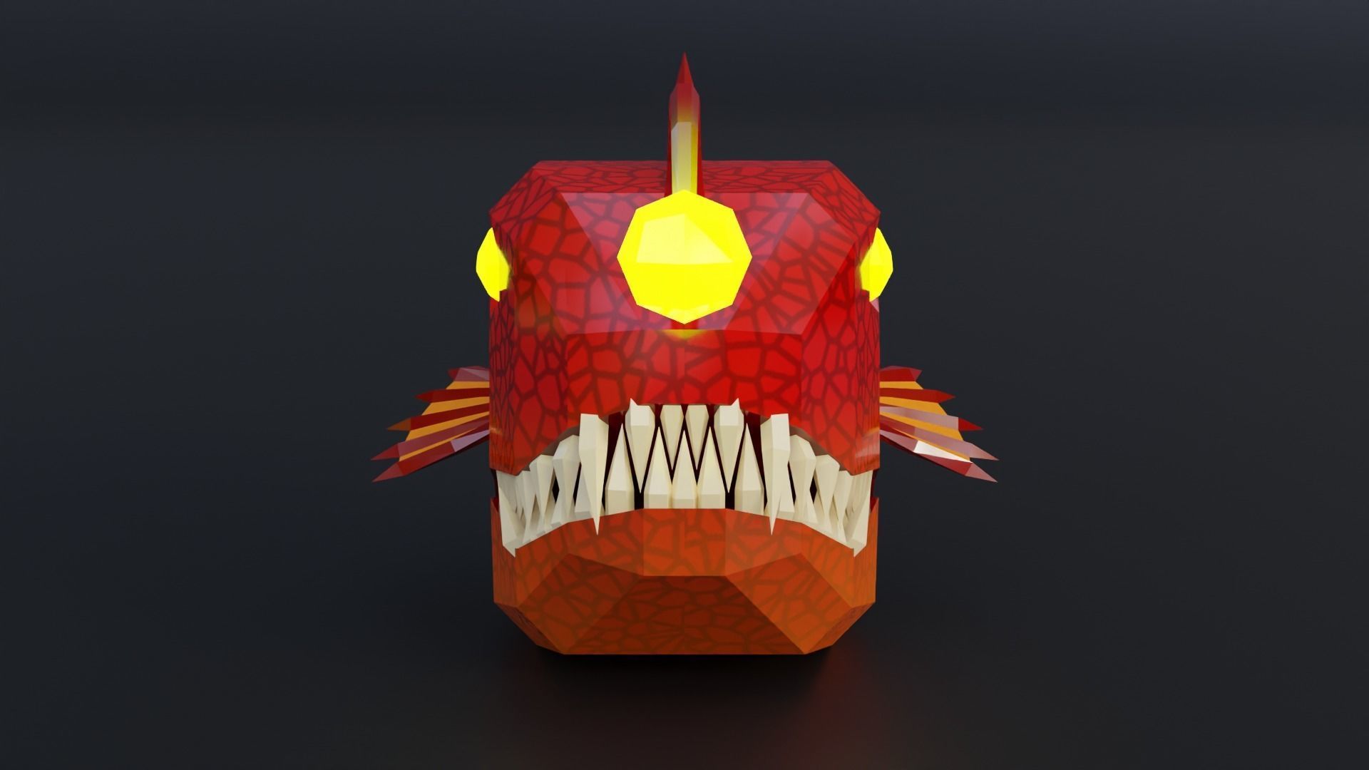 3D model Cartoon anglerfish low poly Roblox game pet Blender VR / AR ...