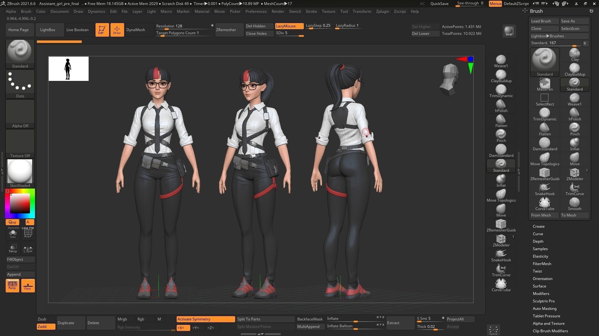 Stylized Strictly Dressed Girl Character 3D model | CGTrader