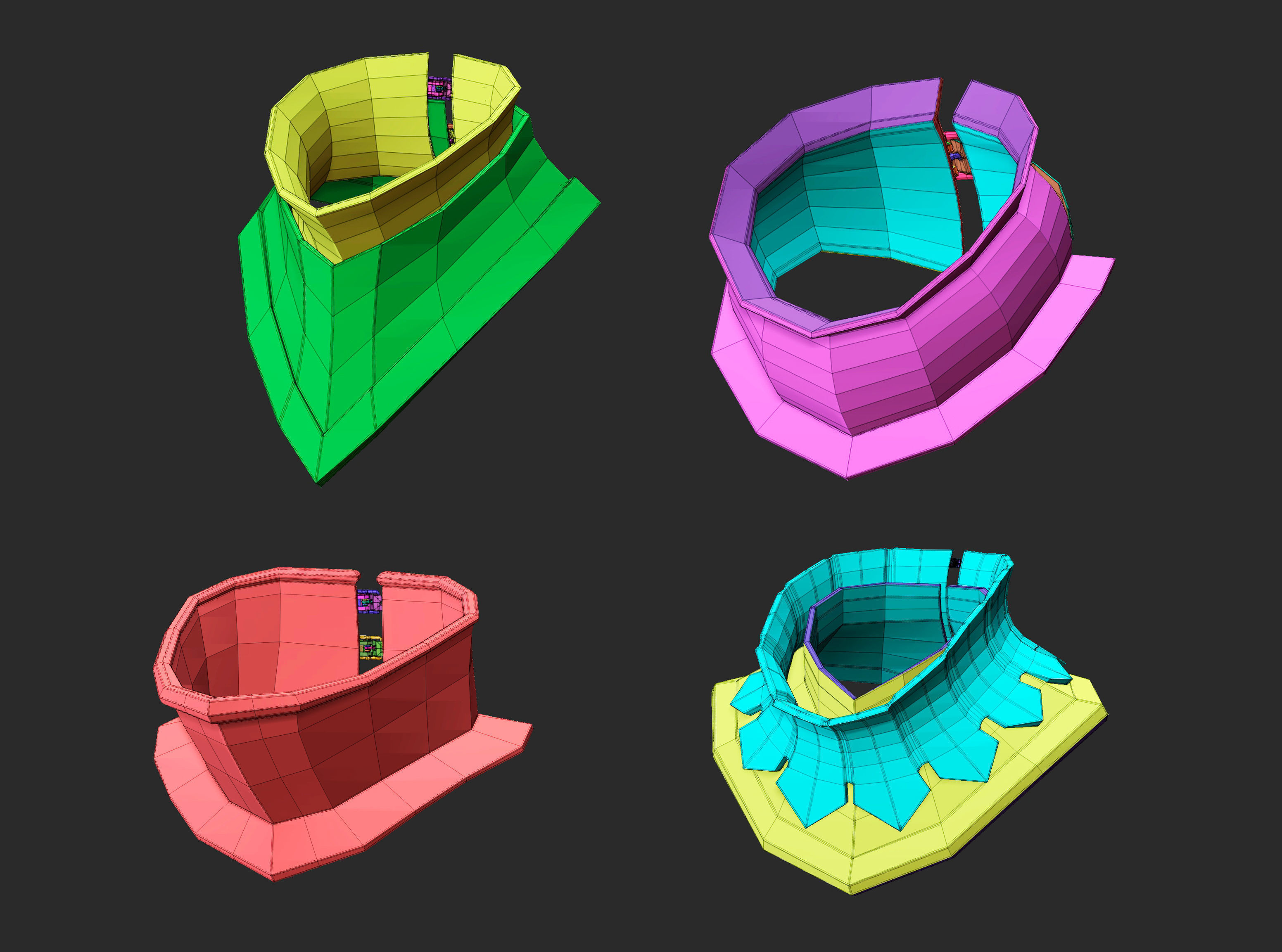 25 Low poly medieval neck gorget armor IMM set 3D model | CGTrader