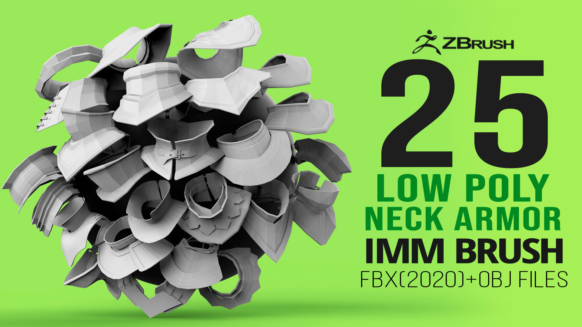 25 Low poly medieval neck gorget armor IMM set 3D model | CGTrader