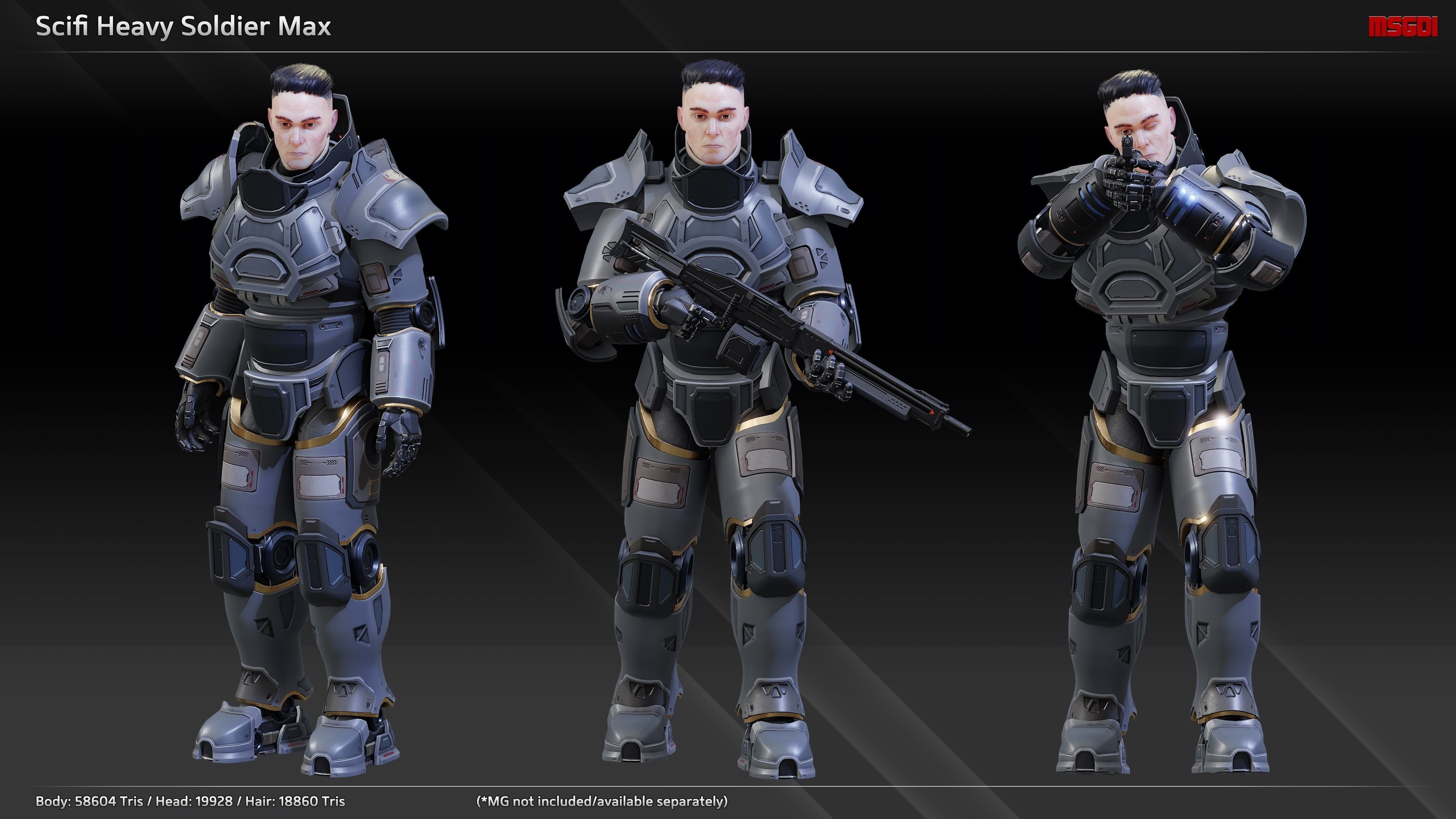 3D model Scifi Heavy Soldier Max VR / AR / low-poly | CGTrader