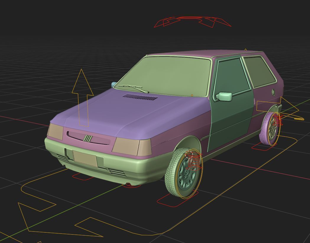 3D model UNO MILLE SMART 2001 - RIGGED CAR MODEL VR / AR / low-poly ...