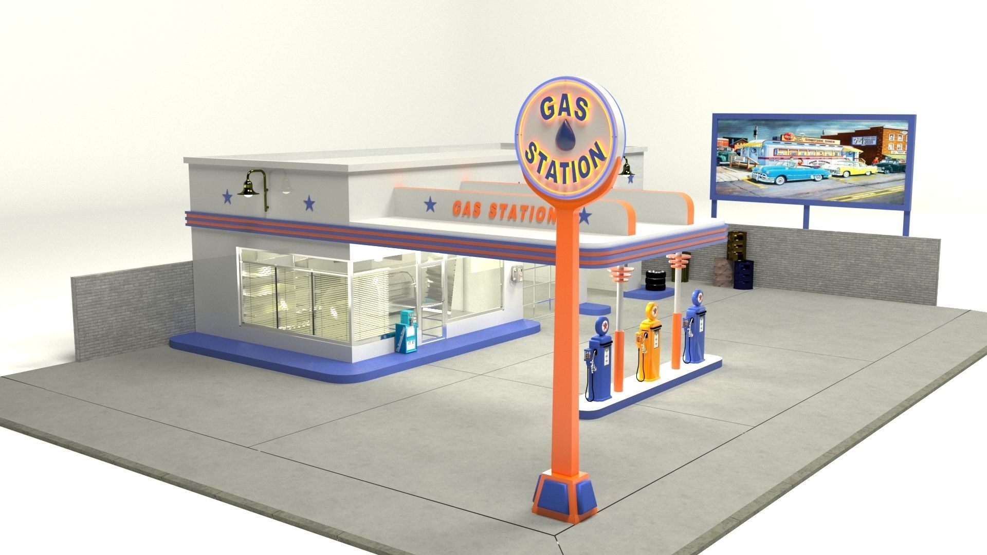 GAS STATION 3D model | CGTrader