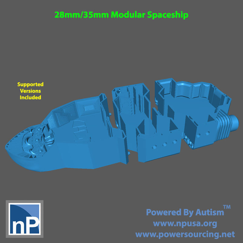 Modular Spaceship for Tabletop Wargames free 3D model 3D printable ...