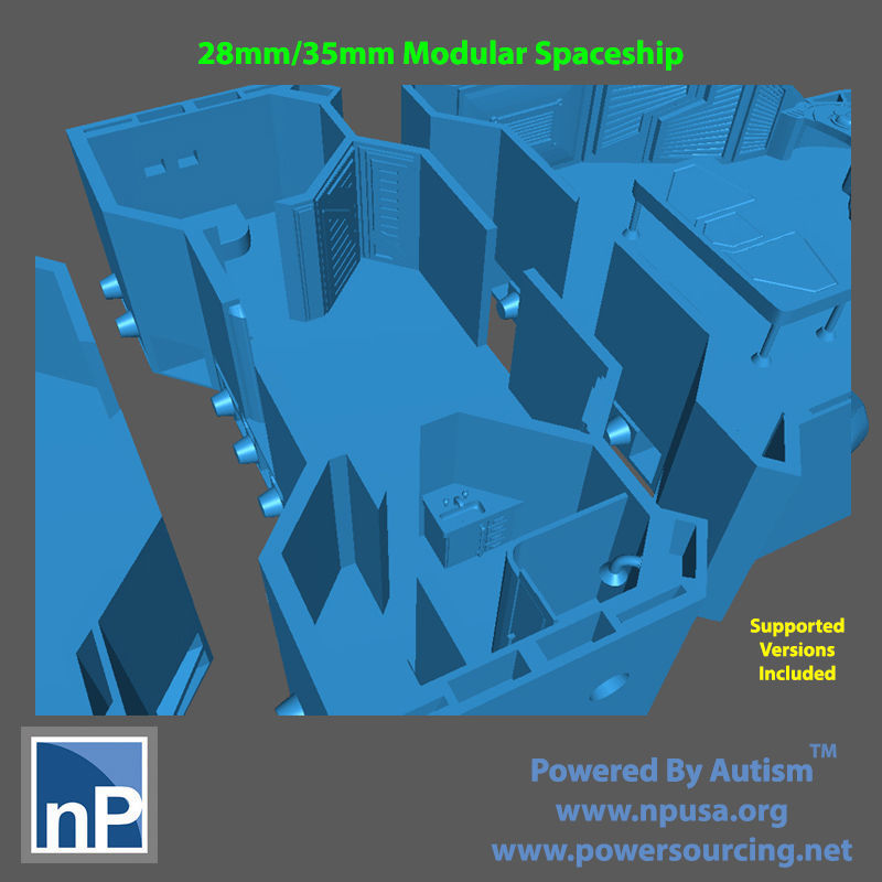 Modular Spaceship for Tabletop Wargames free 3D model 3D printable ...