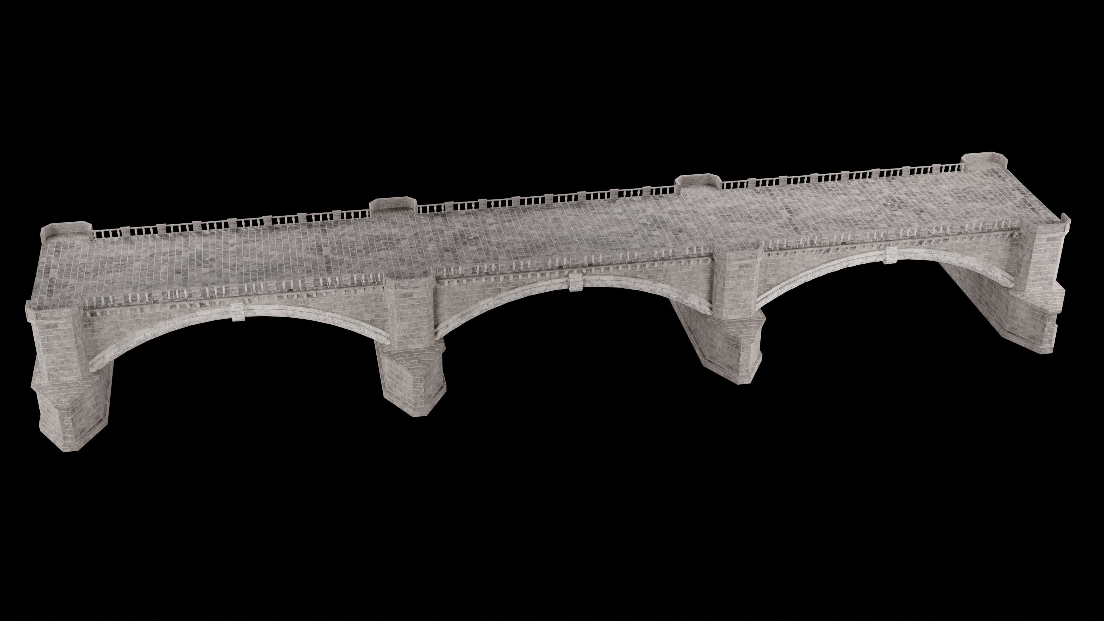 3D model ROMAN BRIDGE GREEK ANCIENT ROAD RAIL OLD STONE COLLECTION VR ...