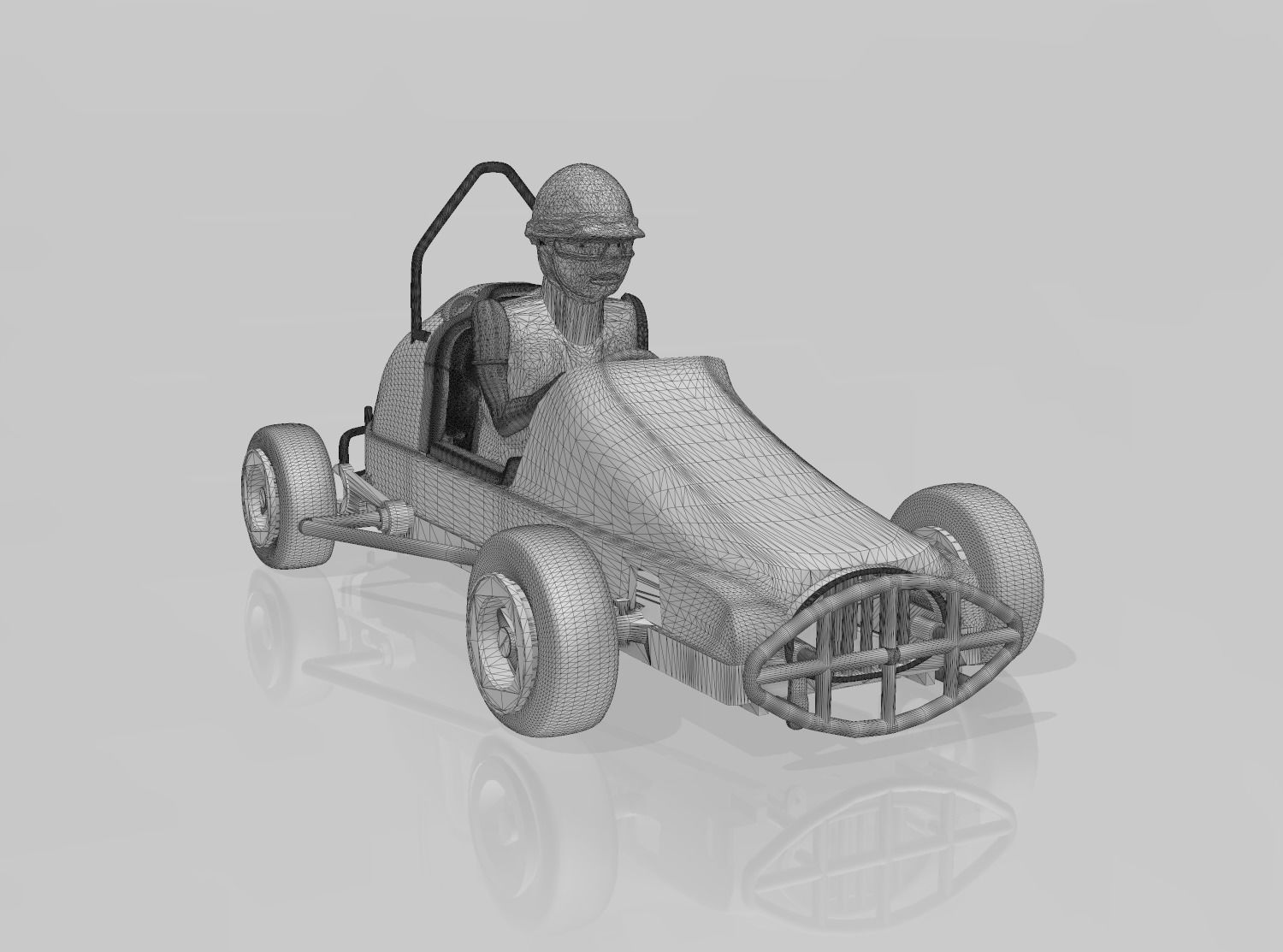 The silver Flash midget racer ready to print 3D model 3D printable ...