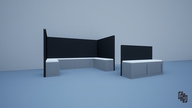 3D model Seating Nook VR / AR / low-poly | CGTrader