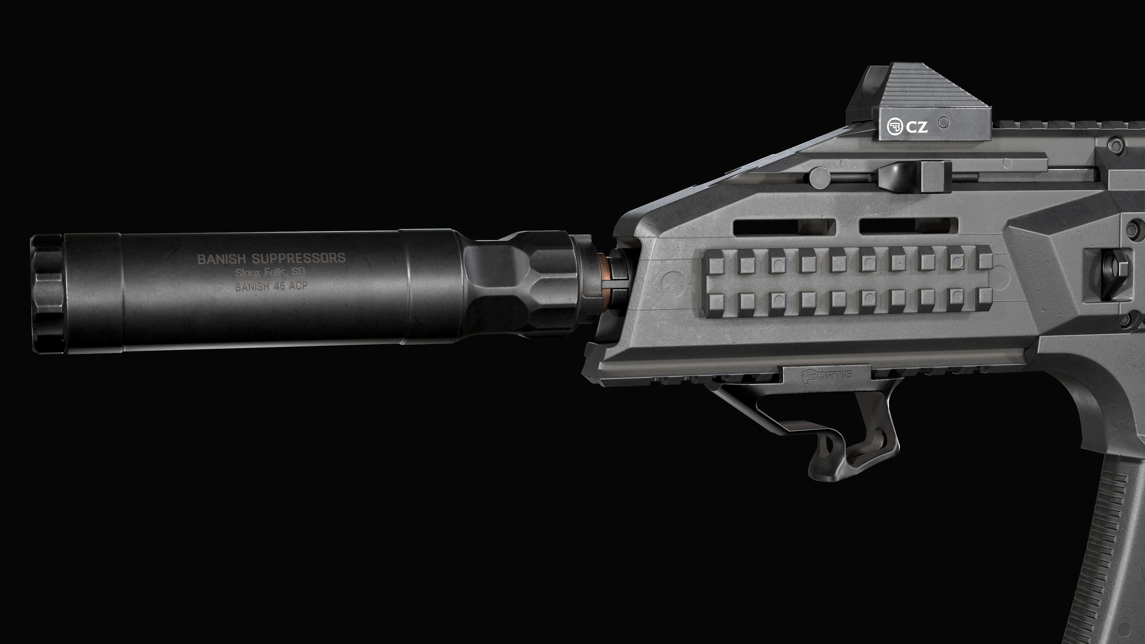 3D model Tactical Modular SMG CZ Scorpion EVO 3 A1 VR / AR / low-poly ...