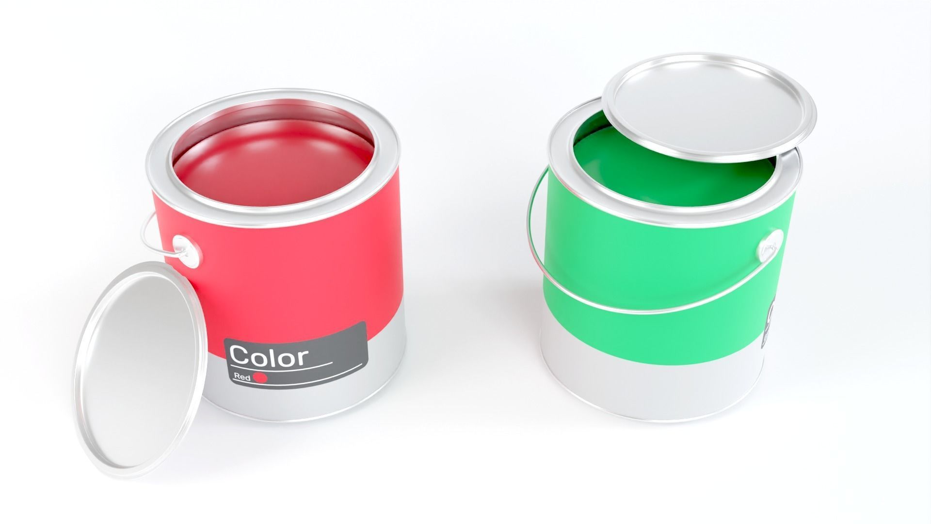 Pack 6 Paint Containers Colors 3D Model Collection | CGTrader