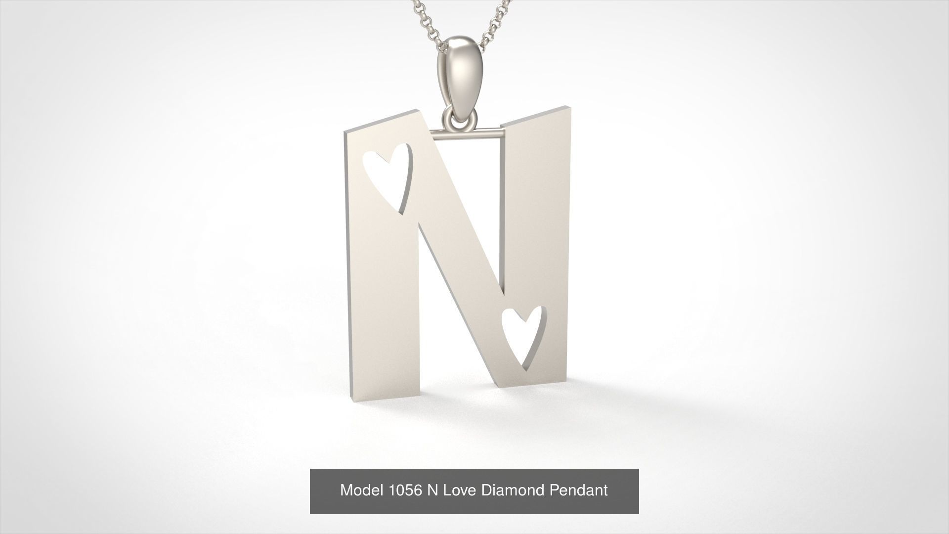 Collection Love Diamond Pendant Initial Alphabet | CGTrader