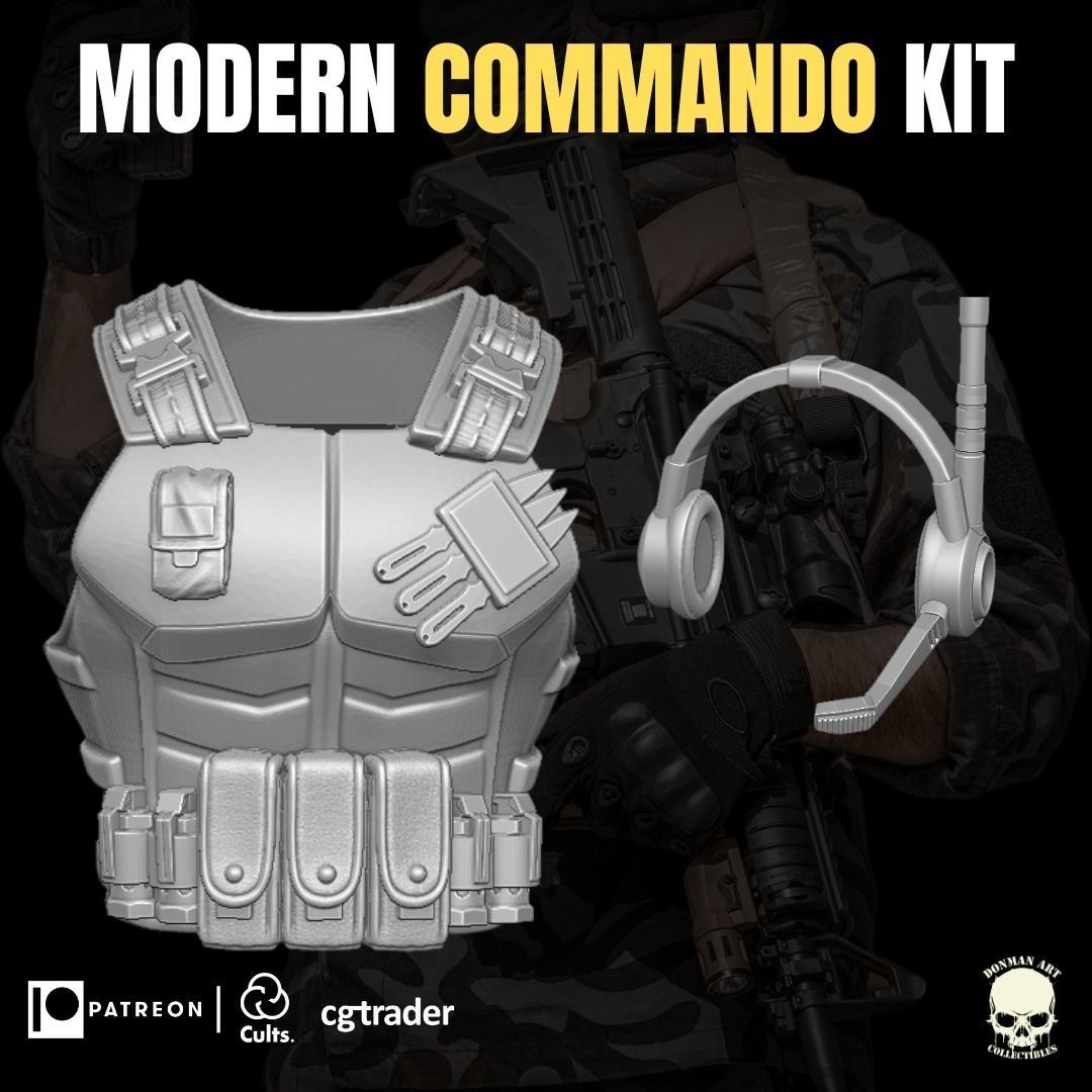 Modern Commando Kit 3D printable file for Action Figures 3D model 3D ...