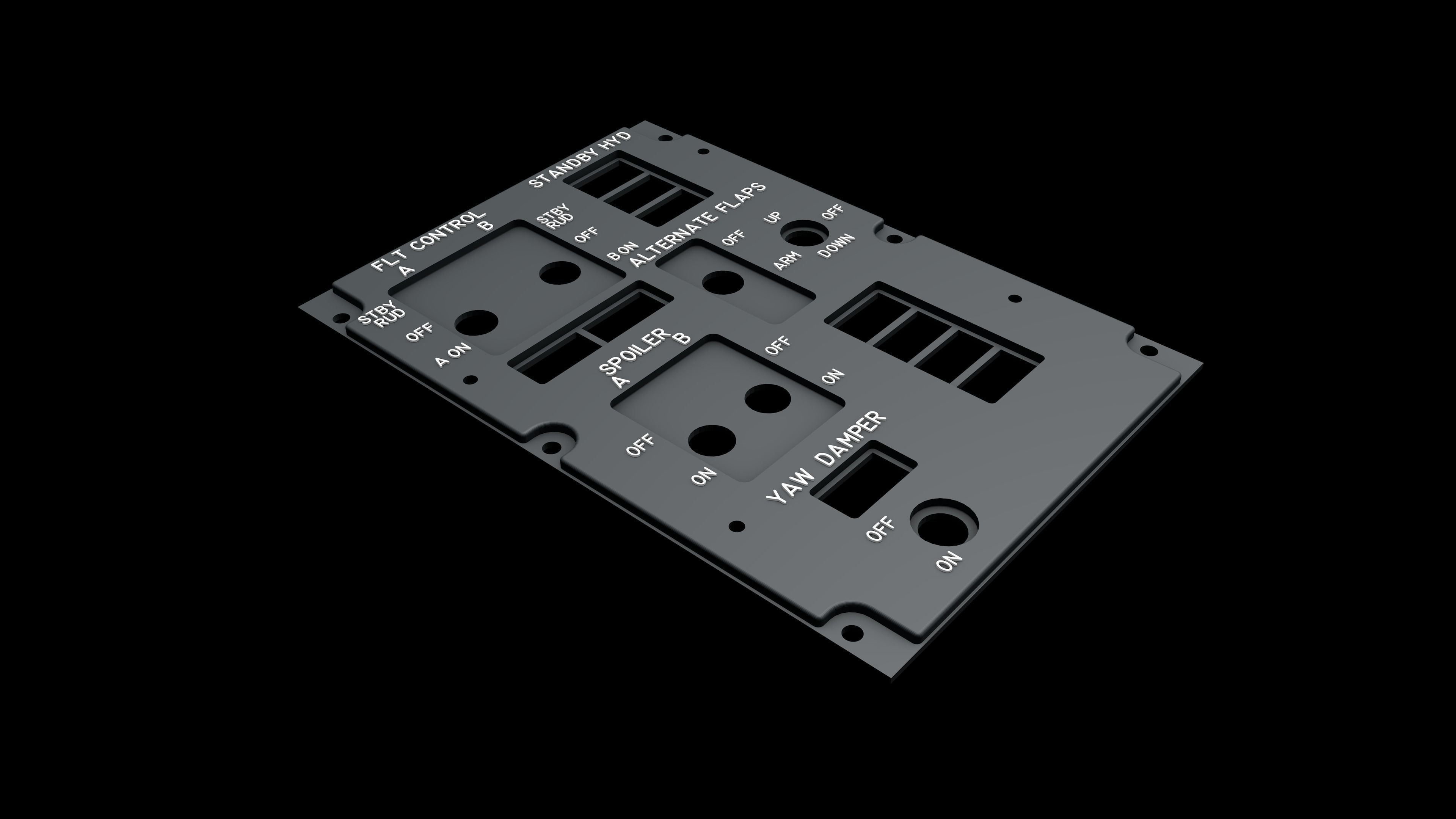 BOEING 737 OVERHEAD - FLIGHT CONTROL PANEL 3D model 3D printable | CGTrader