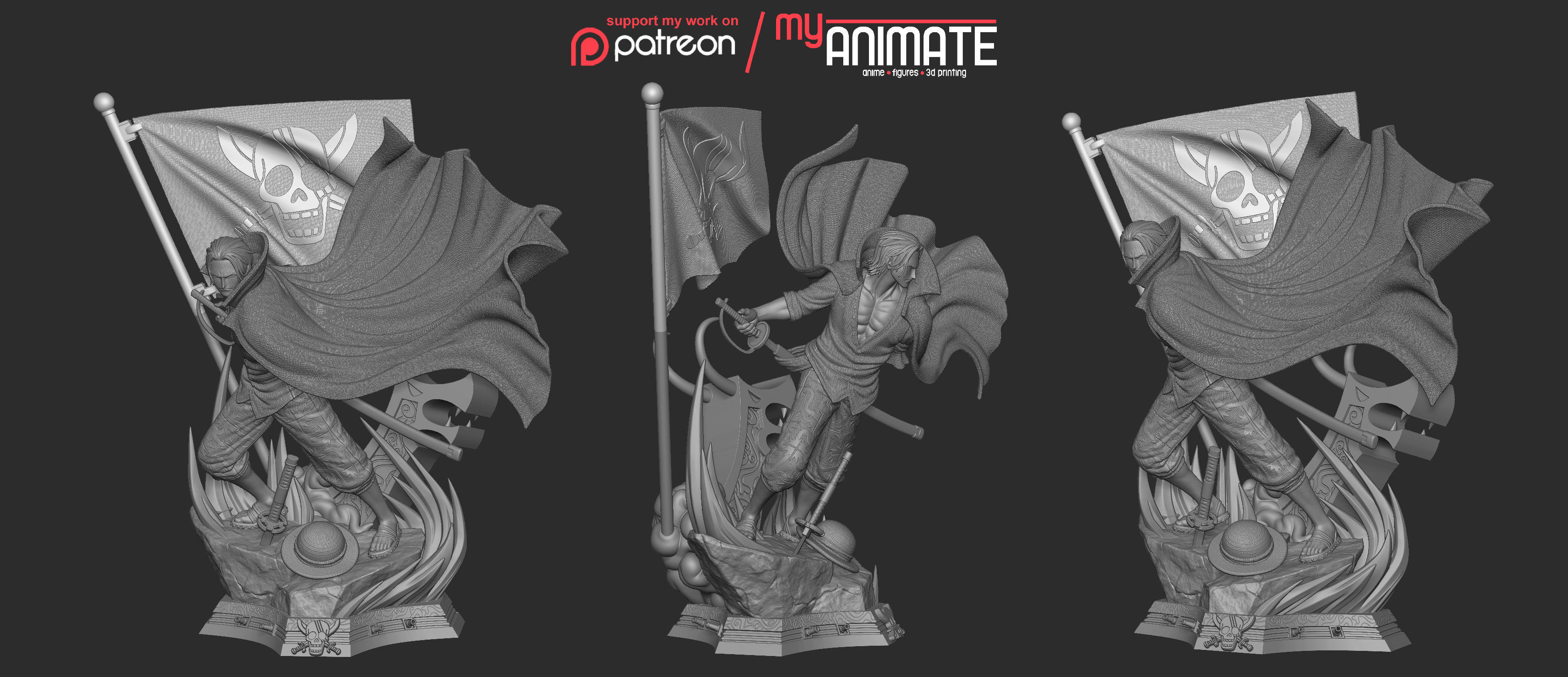 Shanks from One Piece - myAnimate 3D model 3D printable | CGTrader